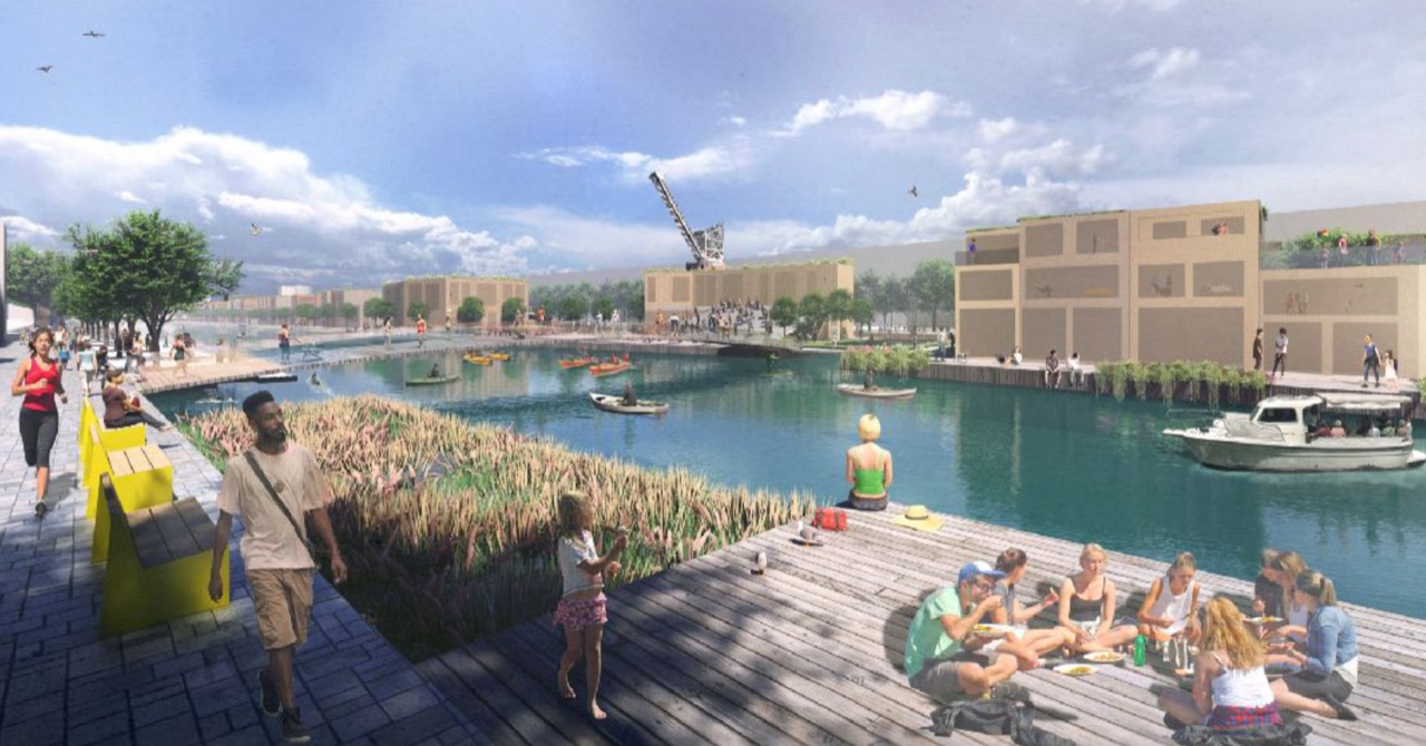Futuristic floating village planned for disused Cardiff dock
