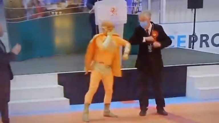 Drakeford congratulated by 'superhero' candidate Captain Beany