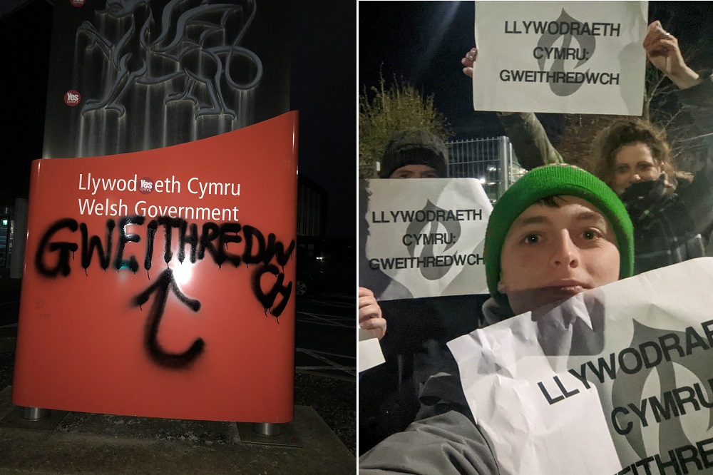 Language activists protest urges Welsh Government to 'take action ...