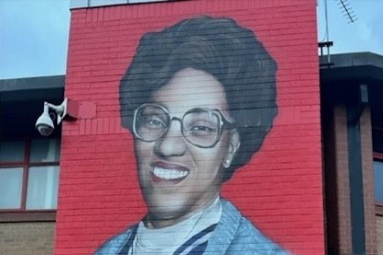 Giant mural of Betty Campbell unveiled at the school she loved