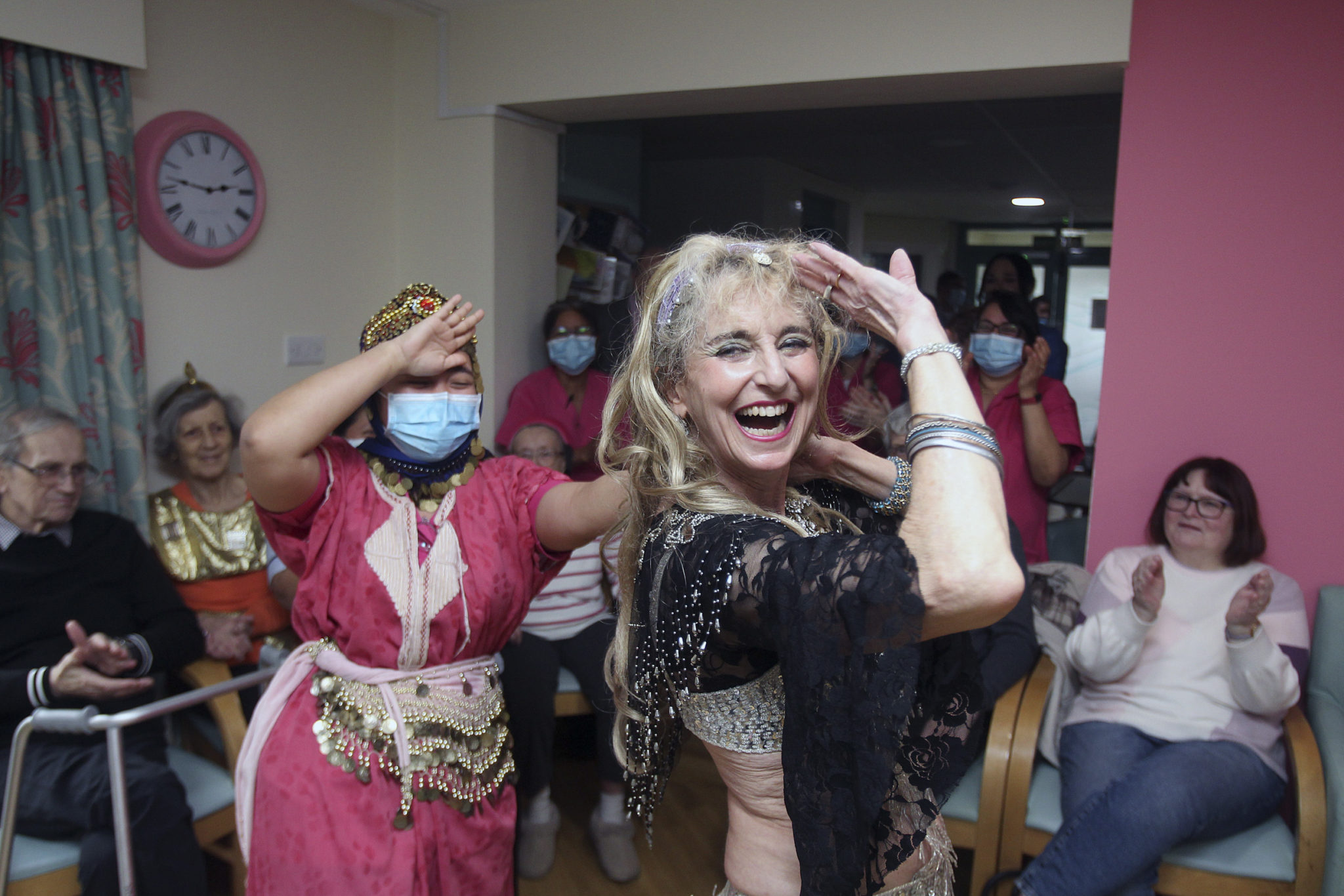 Belly dancer performs for residents at Welsh care home