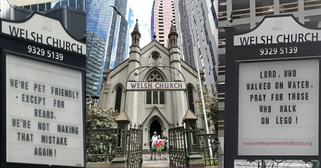 The Welsh church putting smiles on faces thanks to its funny signs