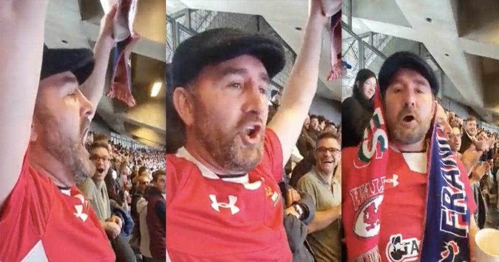 Watch: Welsh rugby fan receives standing ovation from French supporters