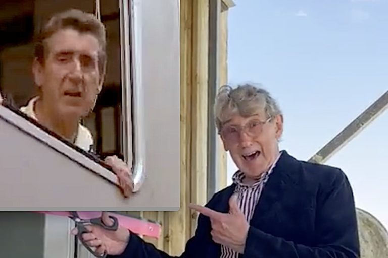 Watch: Bryn Cartwright returns to site of famous Twin Town scene at ...