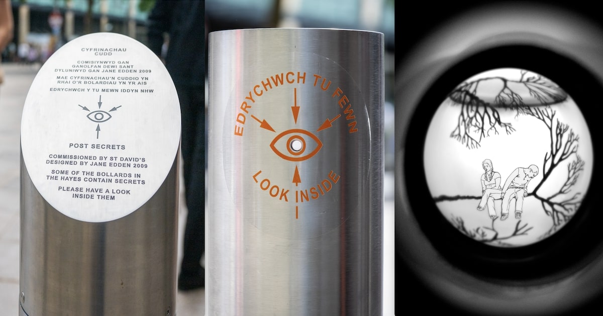 Cardiff's secret bollard artwork has been restored to its former glory