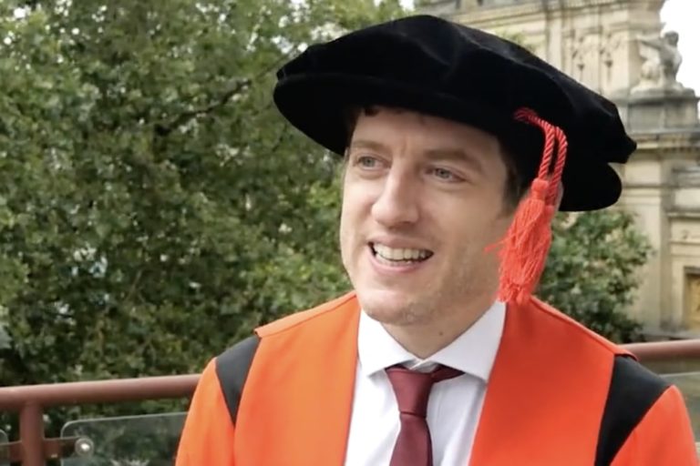 Watch: Comic Elis James awarded honorary fellowship at Cardiff University