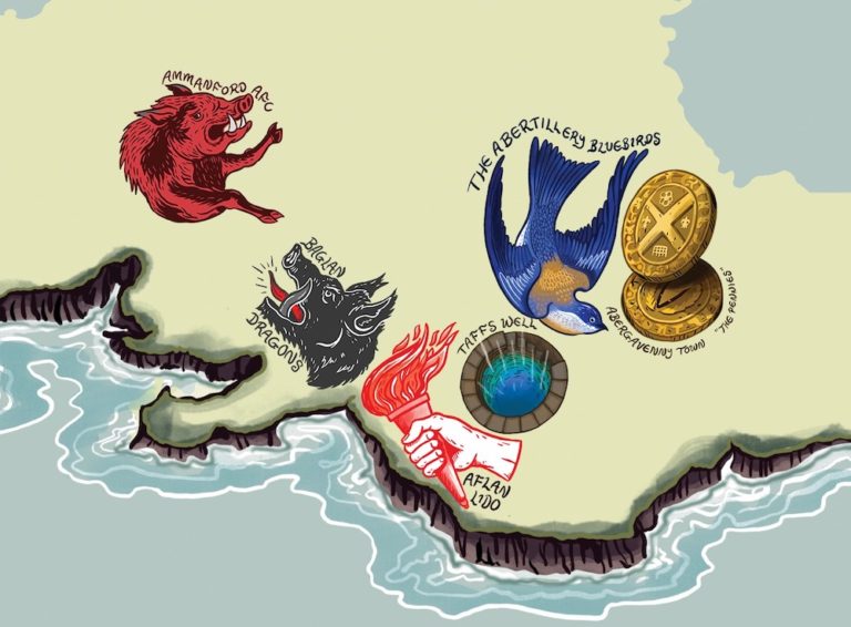 The beautiful Mabinogion inspired map that celebrates Welsh football