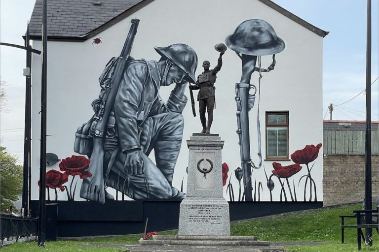 Watch: The beautiful war memorial mural unveiled in a Welsh town