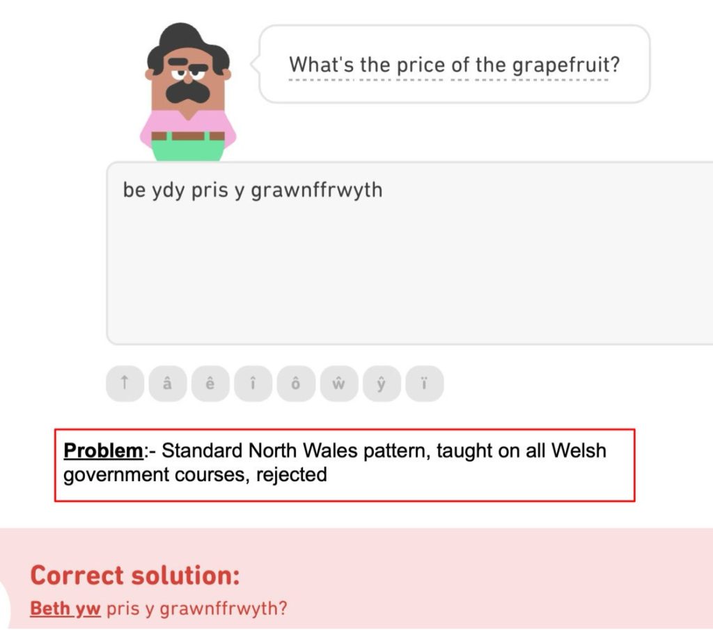 Duolingo update causes scores of errors in mothballed Welsh course