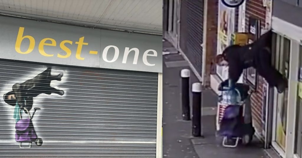 Watch: 'Spider Nan' is immortalised in mural on shop's shutters