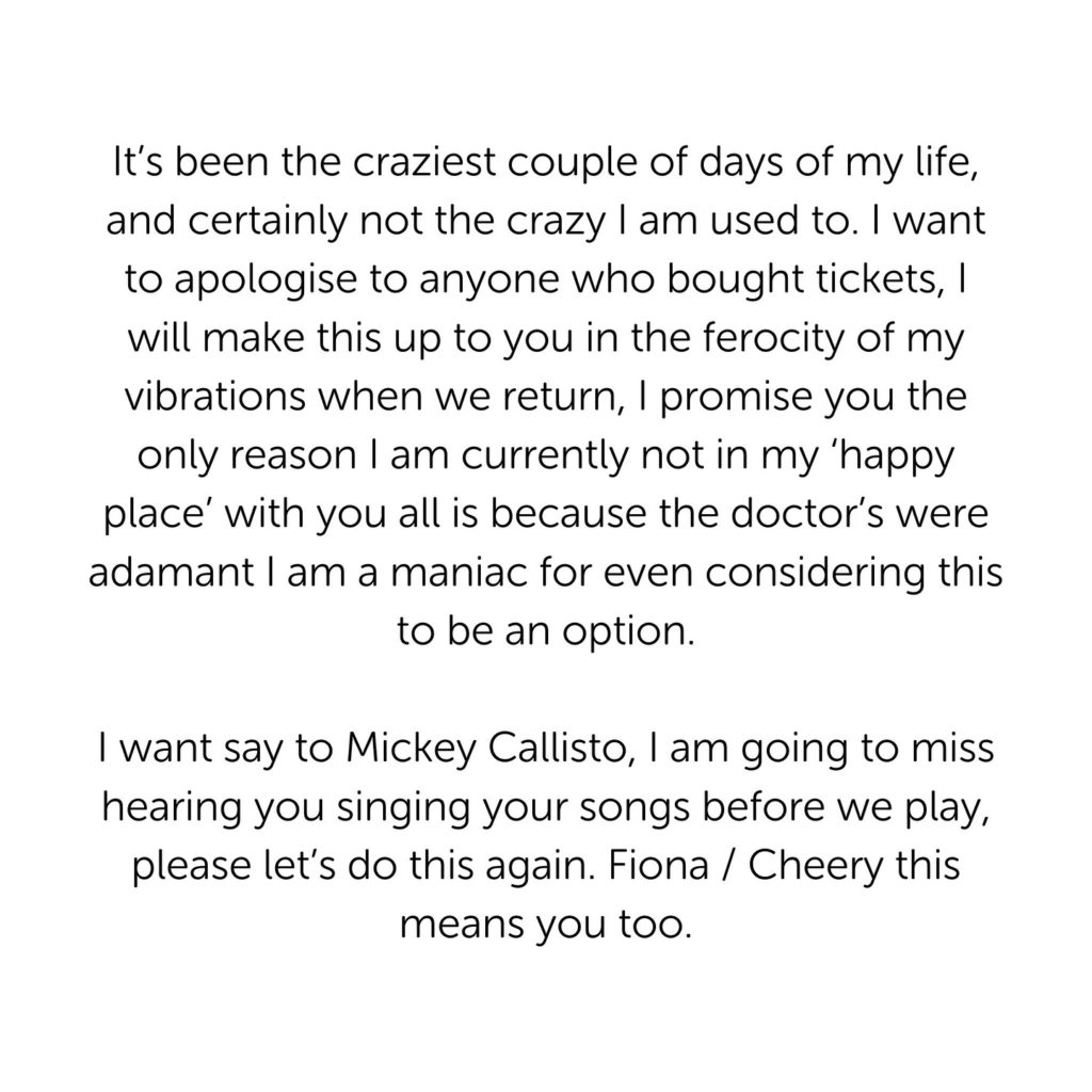Stereophonics' drummer gives update from his hospital bed