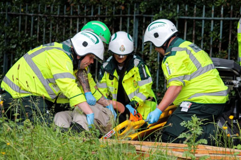 Welsh university simulates factory explosion to train paramedic students