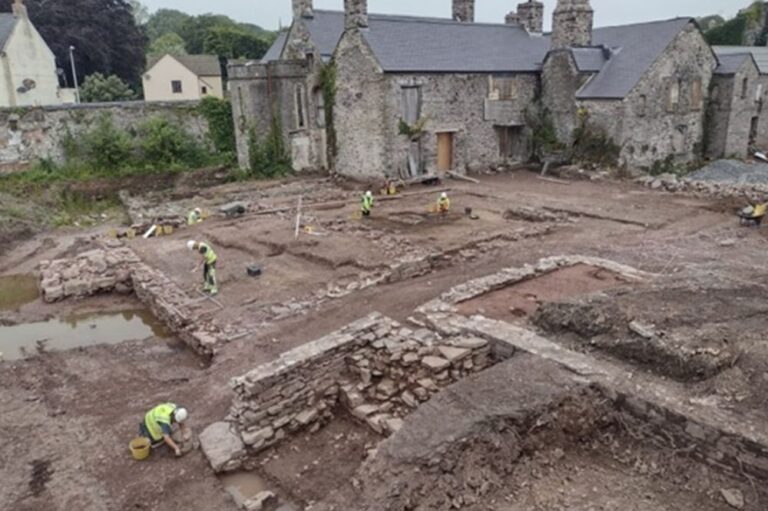 Medieval quay discovered by archaeologists in shadow of Welsh castle