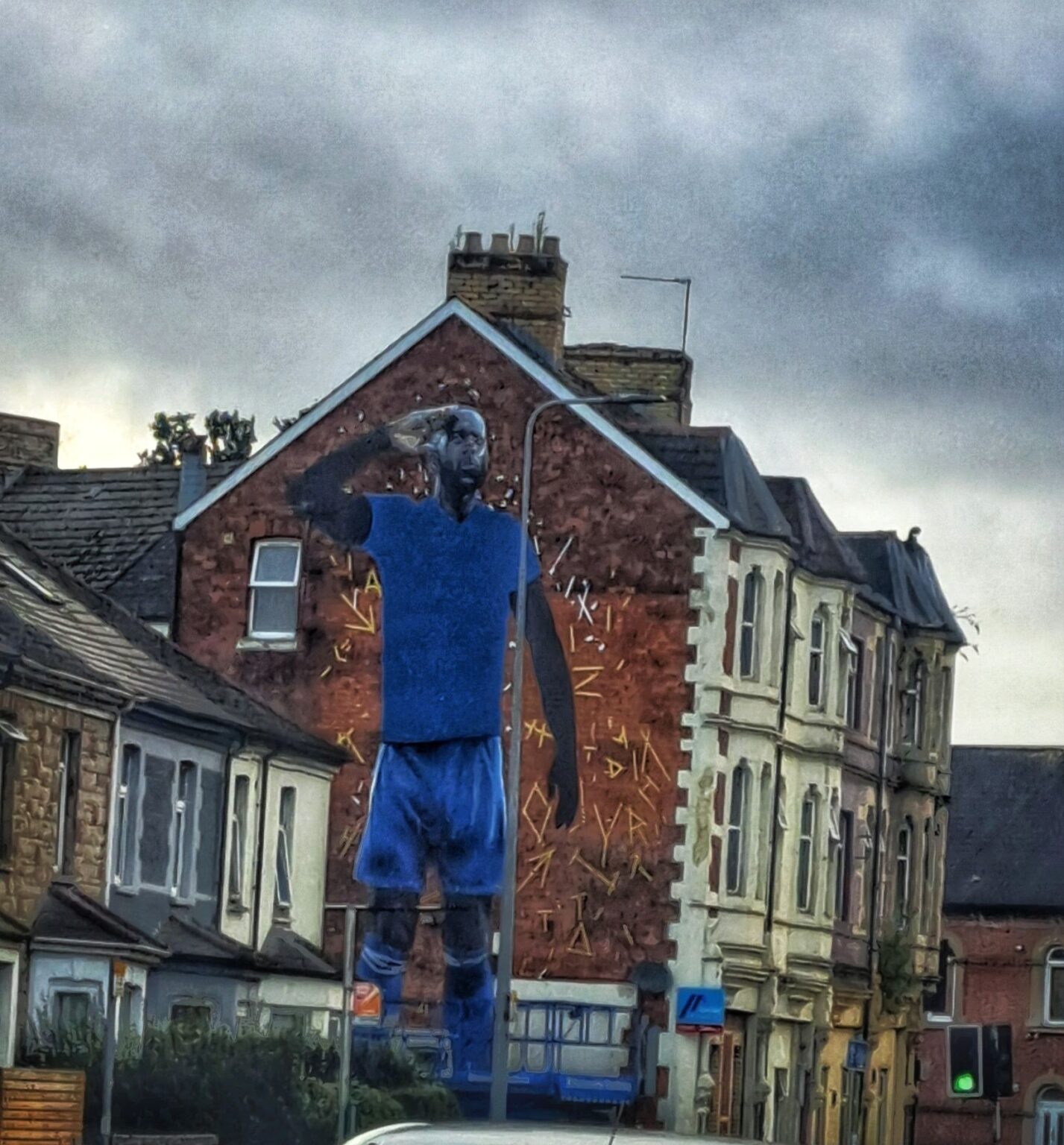 Giant mural of Cardiff City legend Sol Bamba takes shape in the Welsh ...