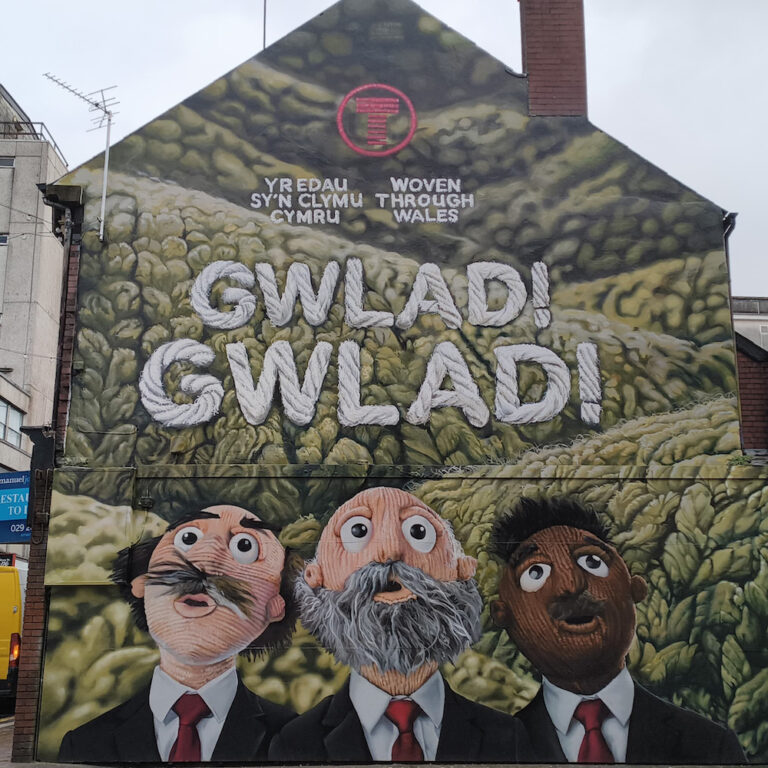 Giant 'national anthem' mural appears in Cardiff city centre