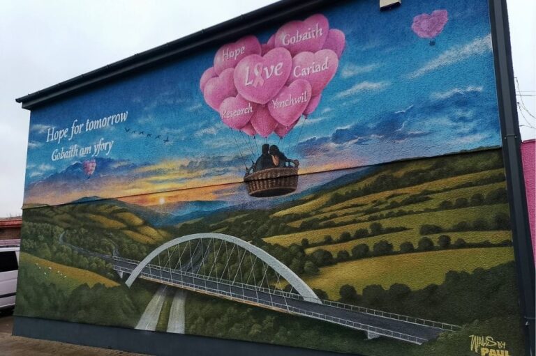 New mural unveiled paying tribute to Welsh town's commitment to Pink ...