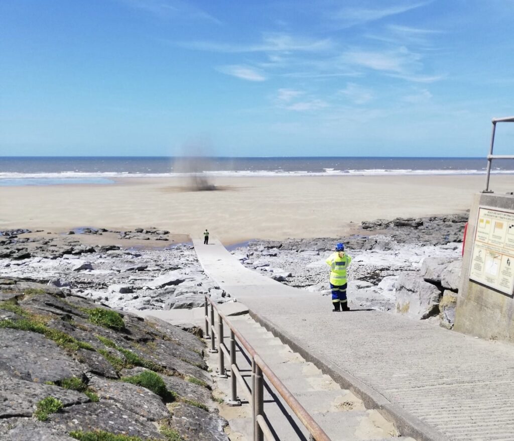 Controlled explosion on popular south Wales beach